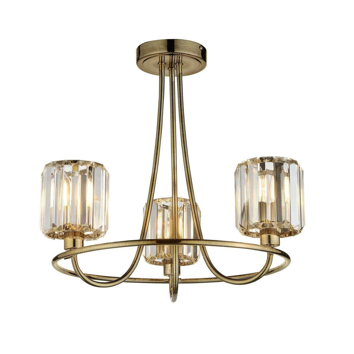 Endon lighting Berenice range 107801 - 3 lamp Semi Flush Light at great ...