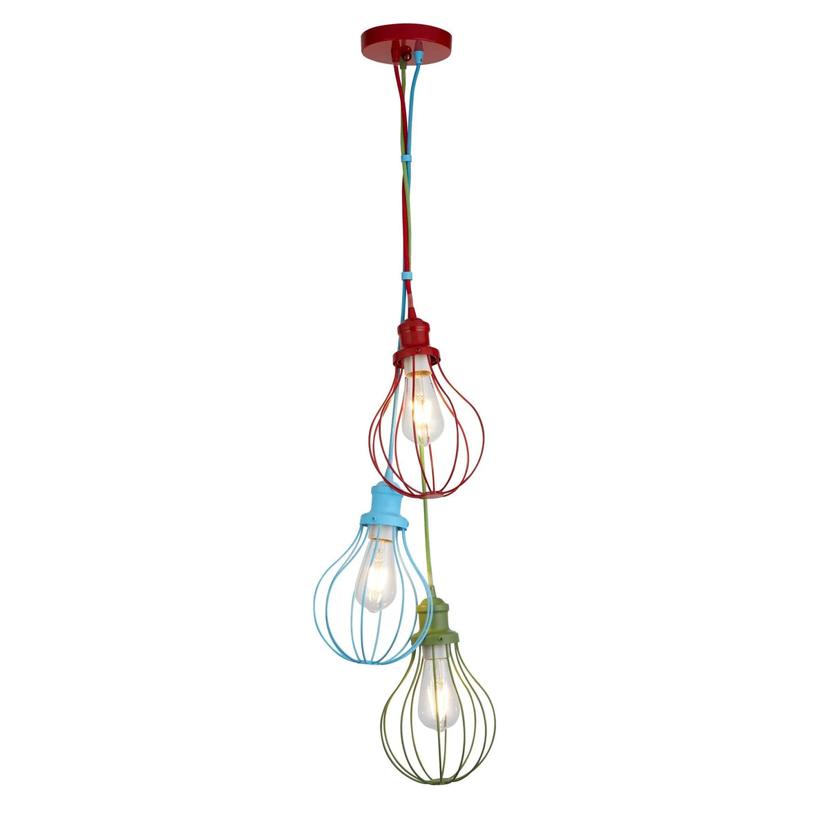 Searchlight Novelty 3Lt Pendant - Multi-Coloured Metal Part Number 4683 ...